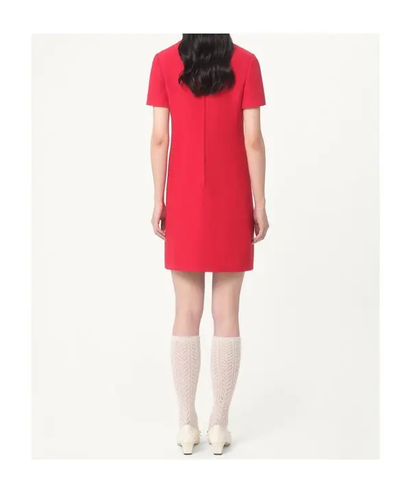 Valentino Garavani A-line Mini Dress With Bow And Gold V Detail