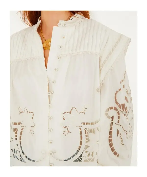 Farm Rio Richelieu Embroidered Blouse