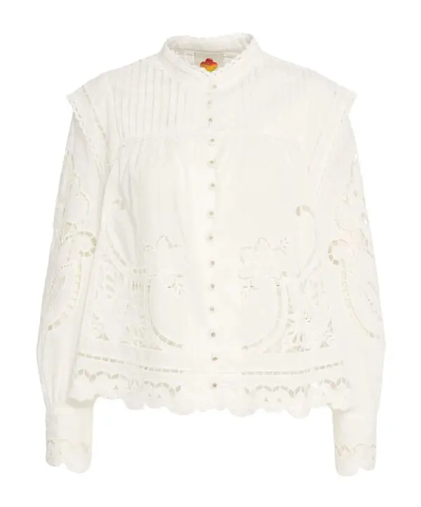 Farm Rio Broderie Panel Blouse
