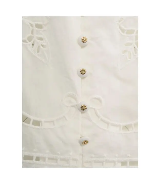 Farm Rio Broderie Panel Blouse