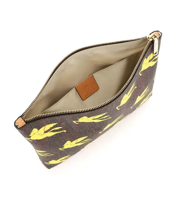 Etro Paisley Print Pegasus Clutch Bag - Black