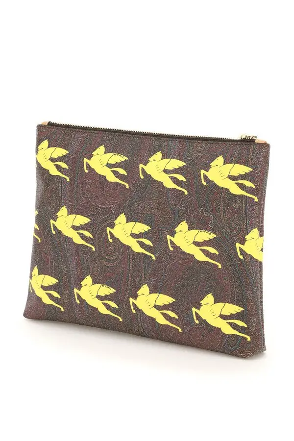 Etro Paisley Print Pegasus Clutch Bag - Black