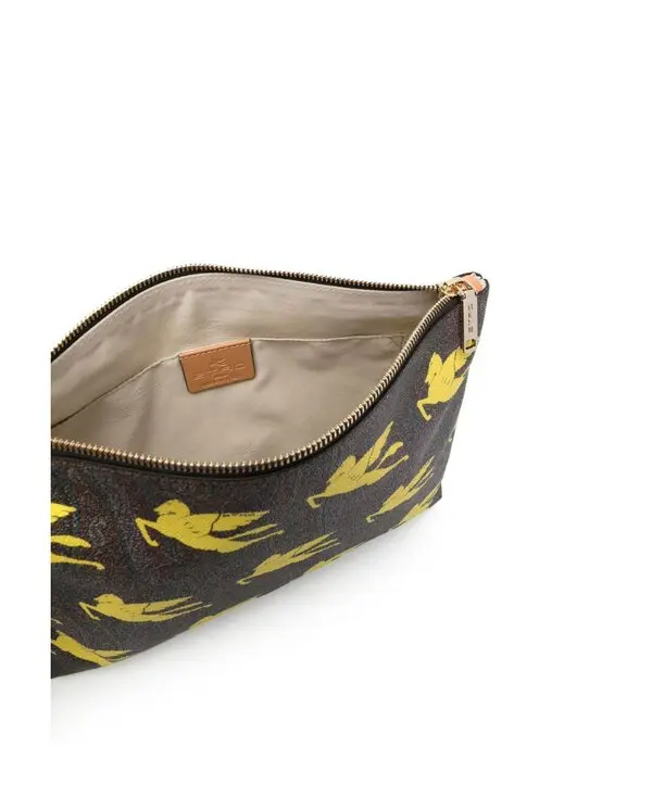 Etro Paisley Print Pegasus Clutch Bag - Black