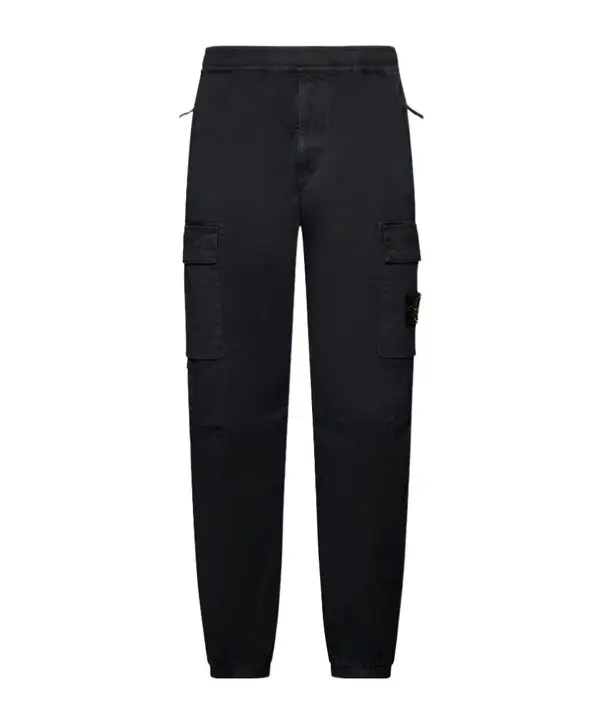 Stone Island Regular Tapered Fit Cargo Pants - Black