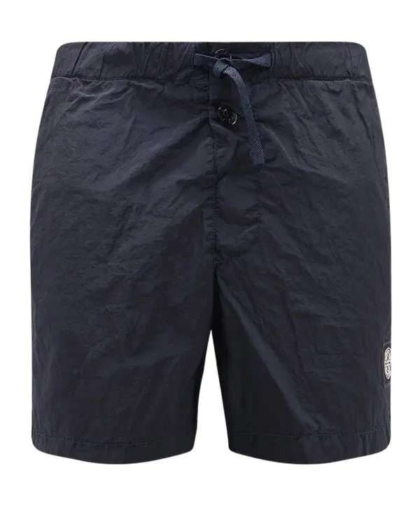 Stone Island Drawstring-fastening Logo-patch Swim Shorts - Blue