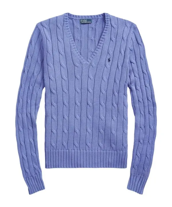 Polo Ralph Lauren V-neck Cable-knit Sweater - Blue