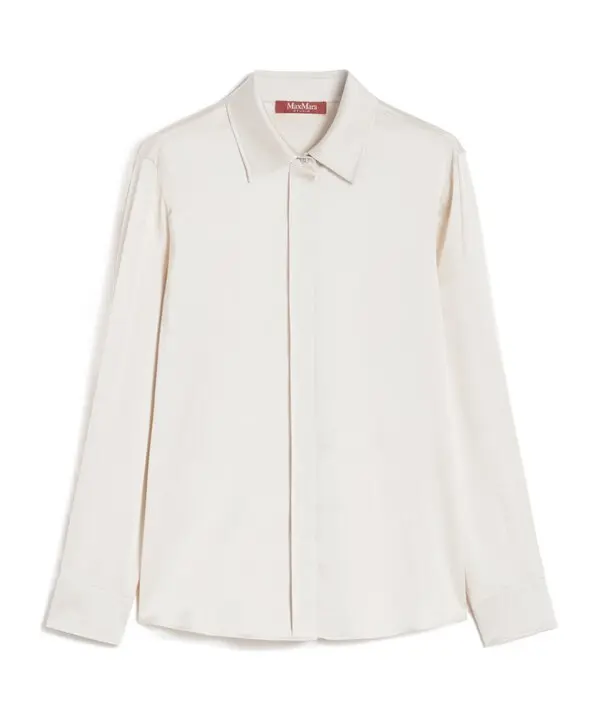 Max Mara Silk Long-sleeve Shirt - Beige