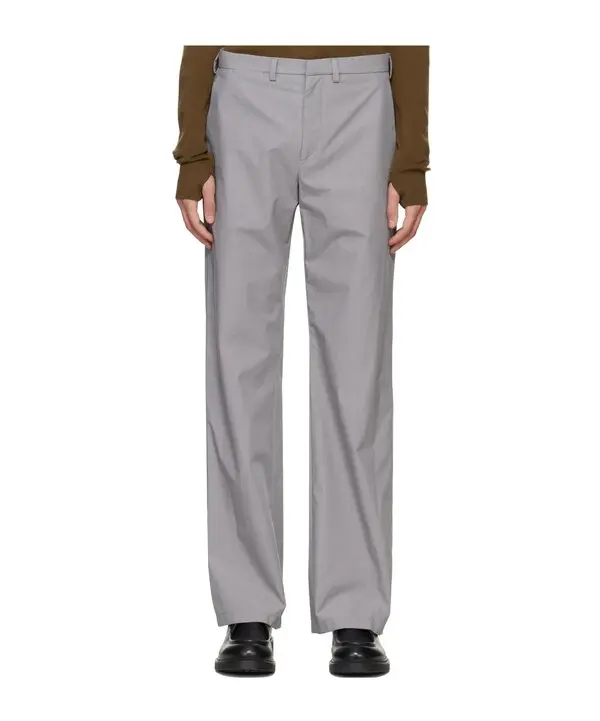 RIER Tailored Casual Pants With Belt Loops And Zippered Placket - Gray