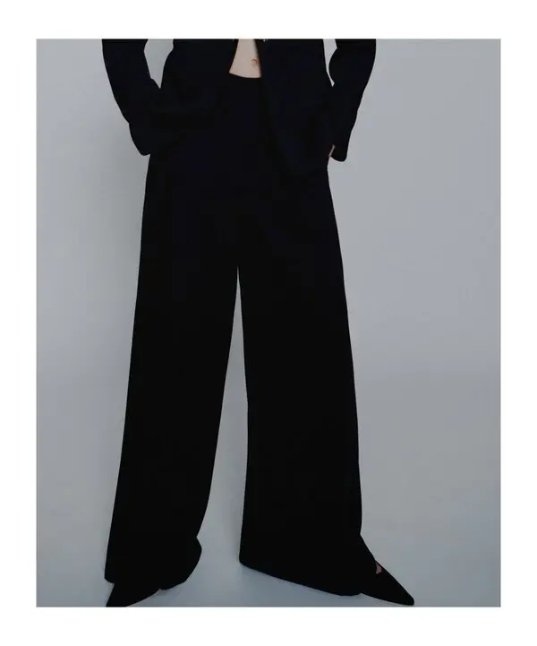 Marella Wide-fit Envers Satin Trousers - Black
