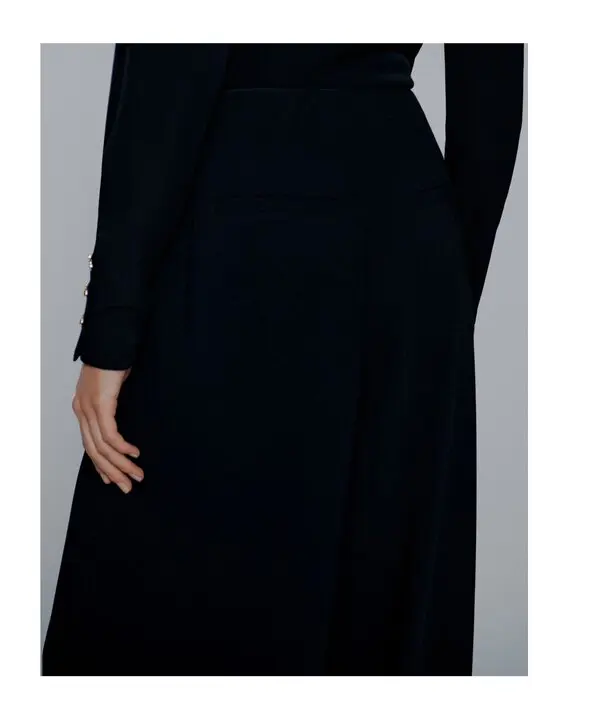 Marella Wide-fit Envers Satin Trousers - Black