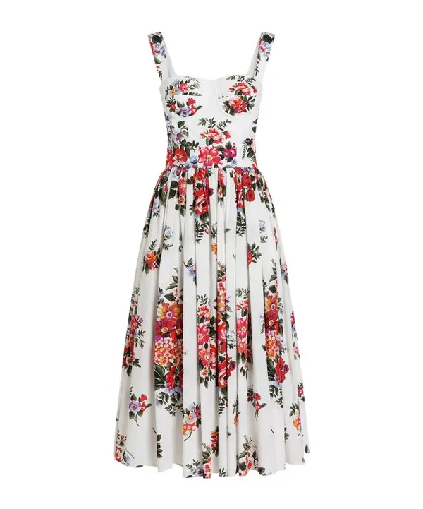 Dolce & Gabbana Sleeveless Floral Print Midi Dress - No
