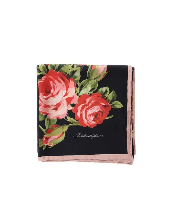 Dolce & Gabbana Dolce Gabbana Floral Printed Square Scarf - Multicolor