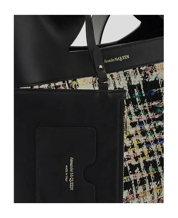 Alexander McQueen Logo Detailed Checked Tote Bag
