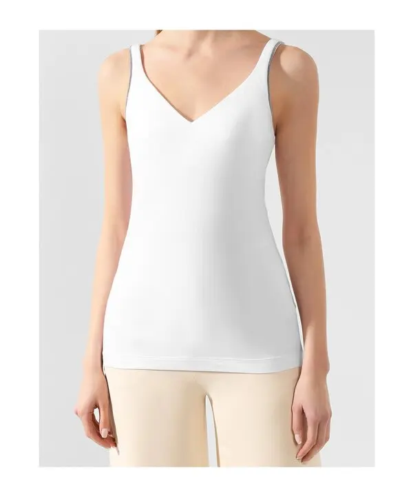 Brunello Cucinelli Slim-fit V-neck Tank Top - White