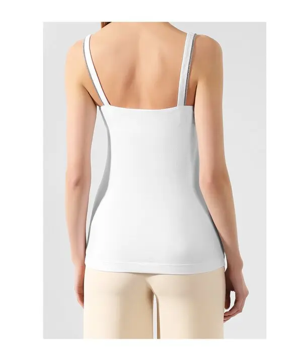 Brunello Cucinelli Slim-fit V-neck Tank Top - White