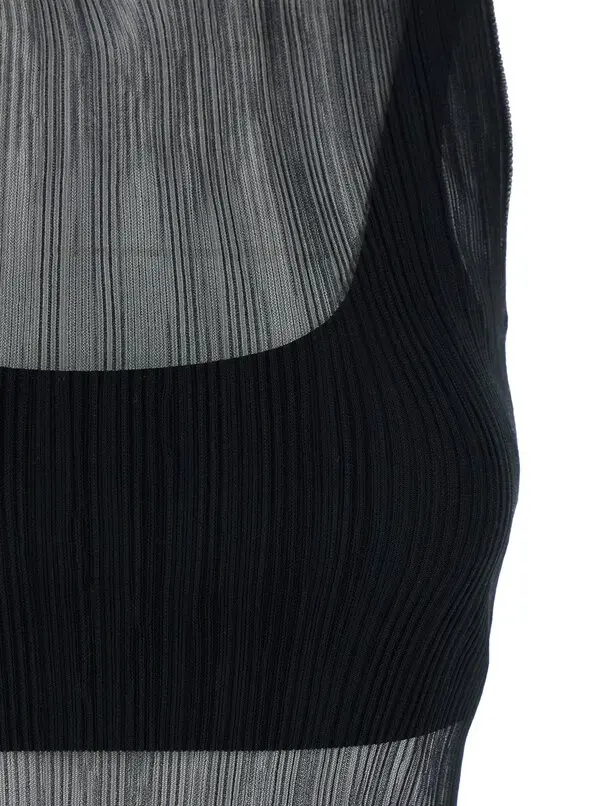 Simkhai Layered Semi-sheer Tech Top - Black