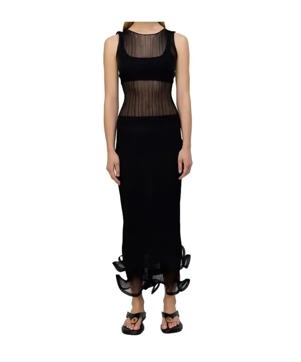 Simkhai Layered Semi-sheer Tech Top - Black