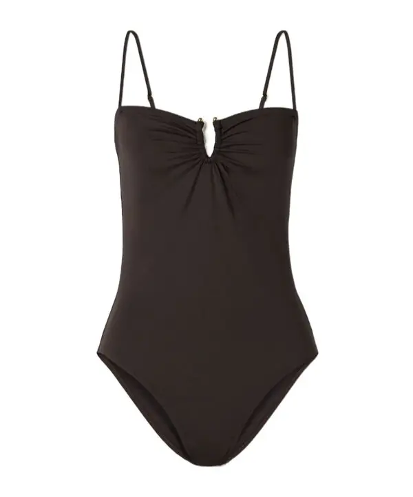 NILI LOTAN Halter One-piece Swimsuit - Brown