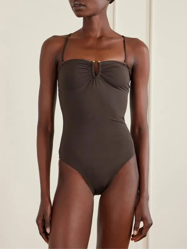 NILI LOTAN Halter One-piece Swimsuit