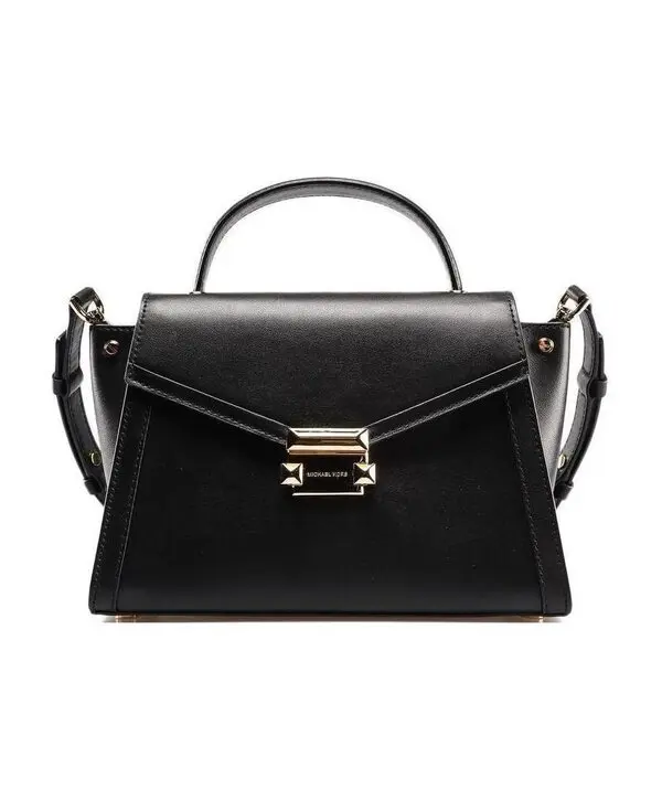 Michael Kors Leather Handbag With Push Lock Closure