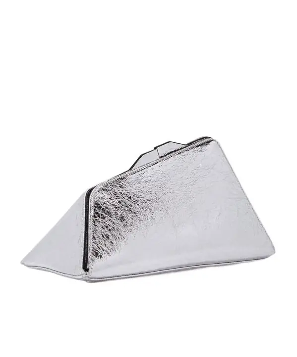 Attico The 8.30 Pm Clutch Bag - Silver