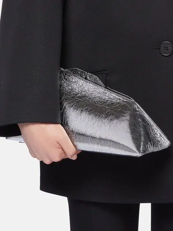 Attico The 8.30 Pm Clutch Bag - Silver