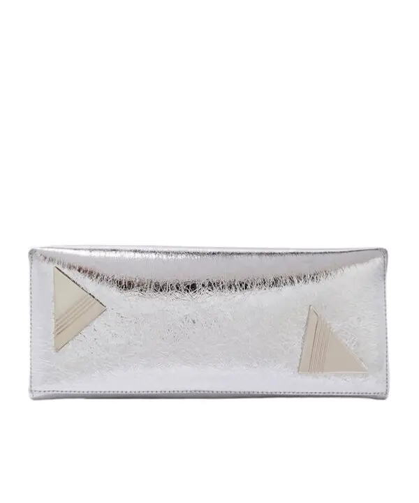 Attico The 8.30 Pm Clutch Bag - Silver