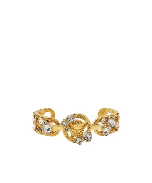 Versace Medusa '95 Embellished Cuff Bracelet - Golden