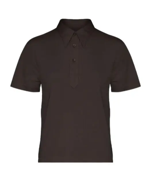 MAISON MARGIELA Short Sleeved Buttoned Polo Shirt - Brown