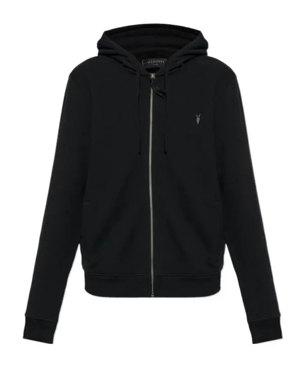 ALLSAINTS Raven Zip-up Hoodie With Chest Pattern