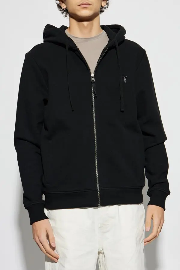 ALLSAINTS Raven Zip-up Hoodie With Chest Pattern