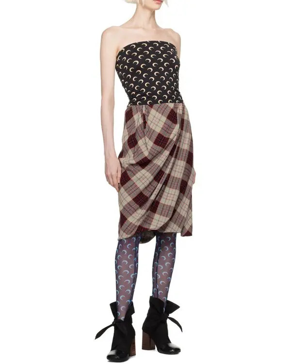MARINE SERRE All-over Moon Printed Tube Top - Black