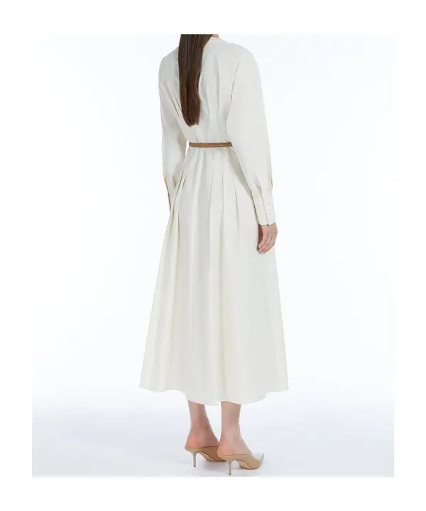 Max Mara Belted Crewneck Long-sleeved Dress