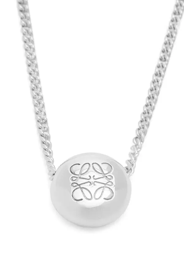 Loewe Sterling Anagram Pebble Necklace - Silver