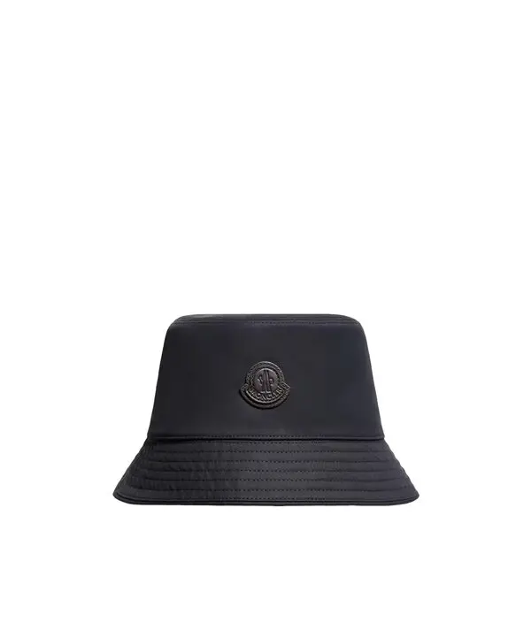 Moncler Logo Patch Bucket Hat - Navy Blue