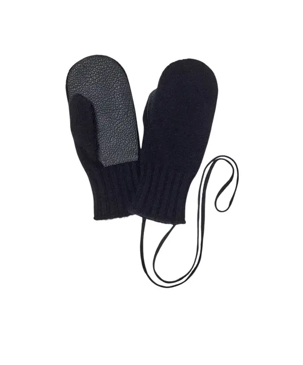 Auralee Patchwork Design Mittens - Black