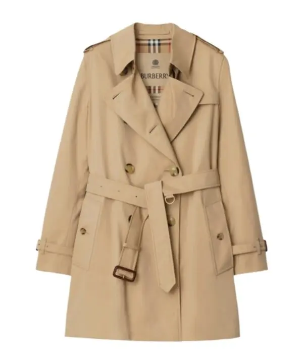 Burberry Double Breasted Belted Trench Coat - Nude