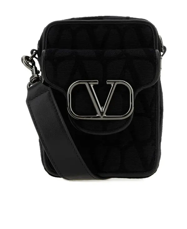 Valentino Garavani Locò Toile Iconographe Zip-up Mini Shoulder Bag - Black