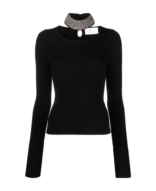 Giuseppe Di Morabito Embellished Knitted Jumper With Glove Sleeves