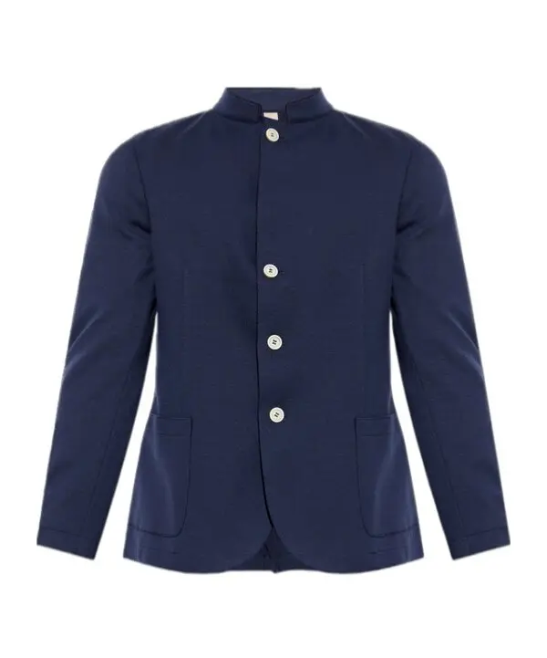 Eleventy Stand Collar Buttoned Jacket