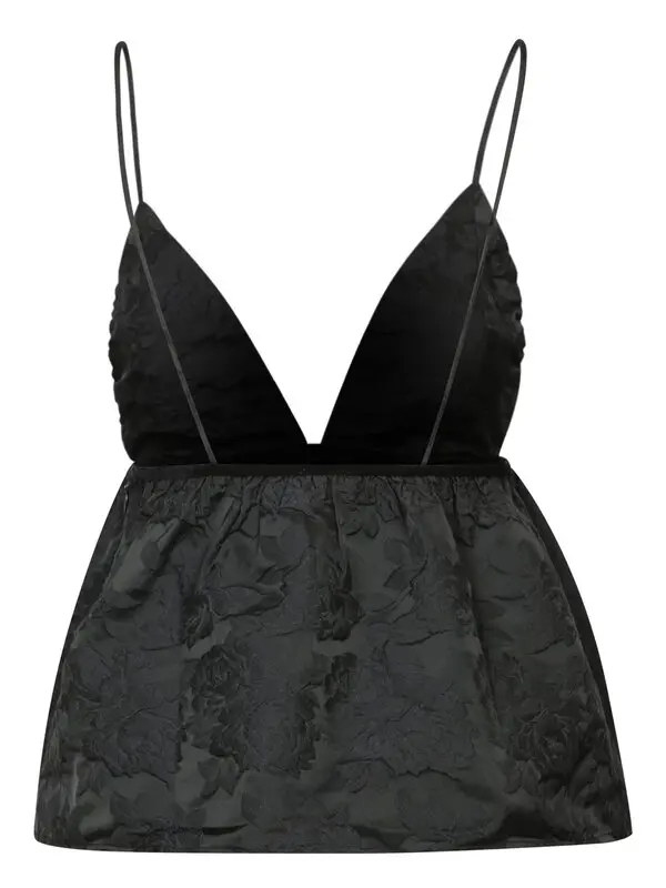 GANNI Botanical Jacquard Strap Top