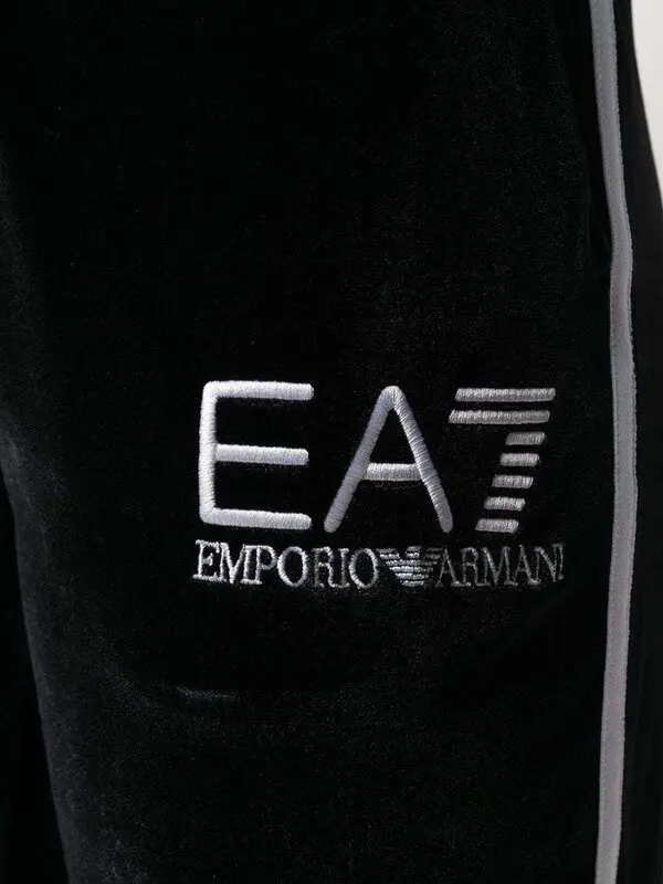 EA7 Logo Decal Velour Track Pants