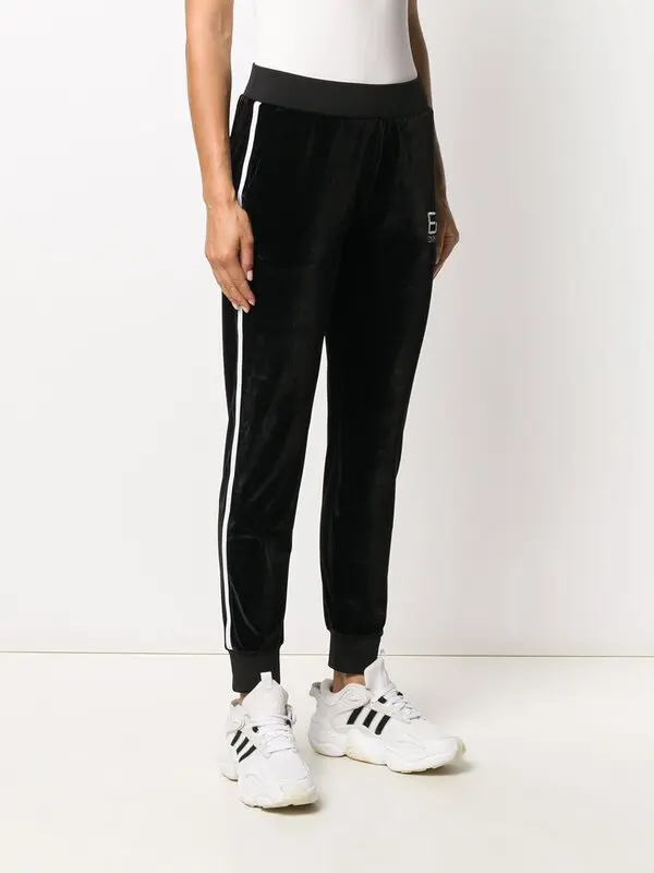 EA7 Logo Decal Velour Track Pants