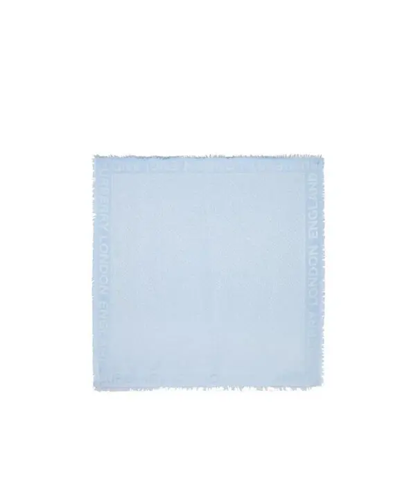 Burberry Silk And Wool Blended Jacquard Scarf - Blue