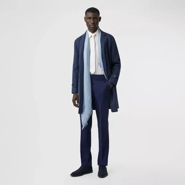 Burberry Silk And Wool Blended Jacquard Scarf