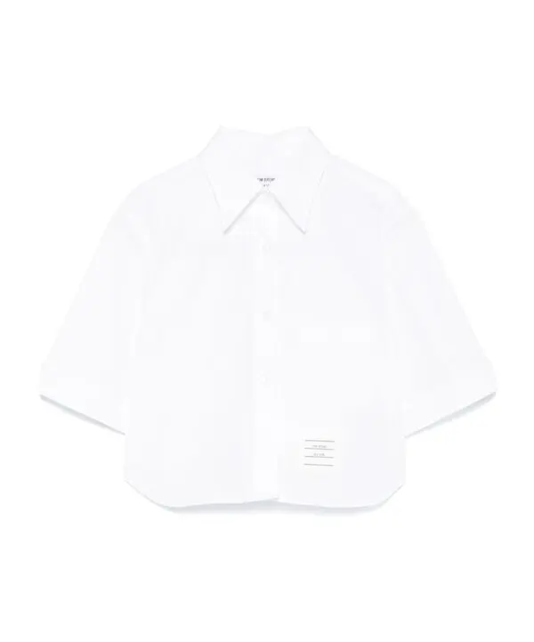 Thom Browne Classic Cropped Oxford Shirt - White