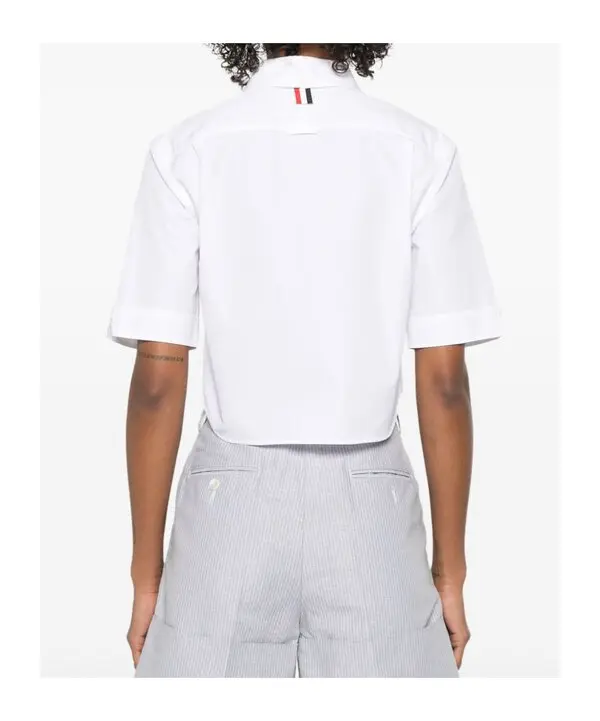 Thom Browne Classic Cropped Oxford Shirt - White