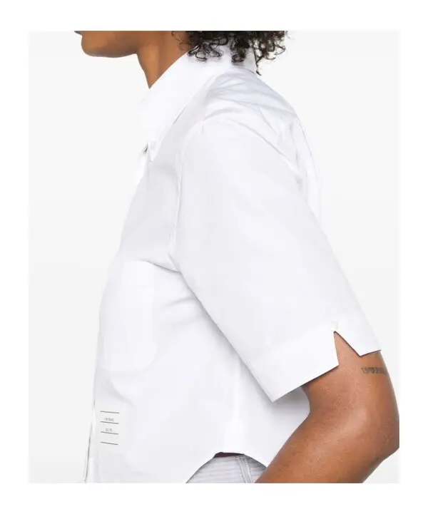 Thom Browne Classic Cropped Oxford Shirt - White