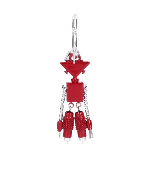 Prada Robot Charm Hoop Earring
