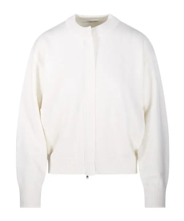Max Mara Pelago Long-sleeved Knitted Cardigan - White